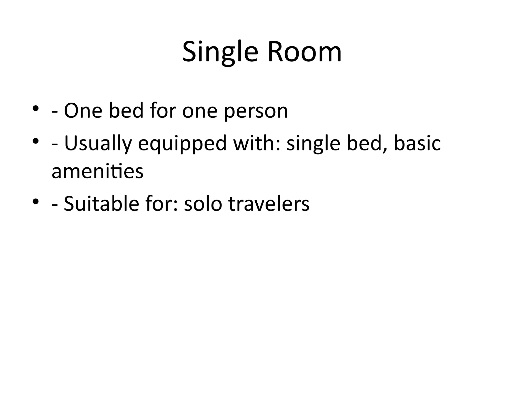 Introduction about the Types of Room in Hotel | PPTX