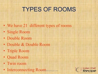 TYPES OF ROOMS IN HOTEL | PPTX