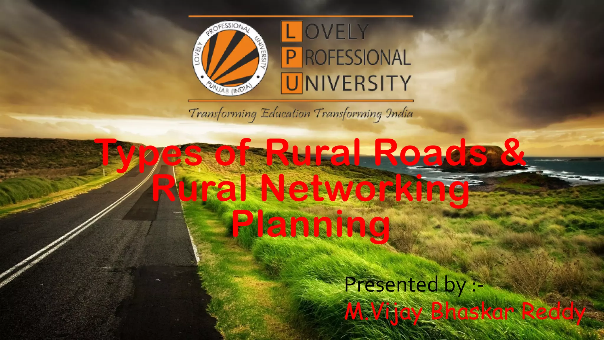 Types of rural roads and network planning | PDF