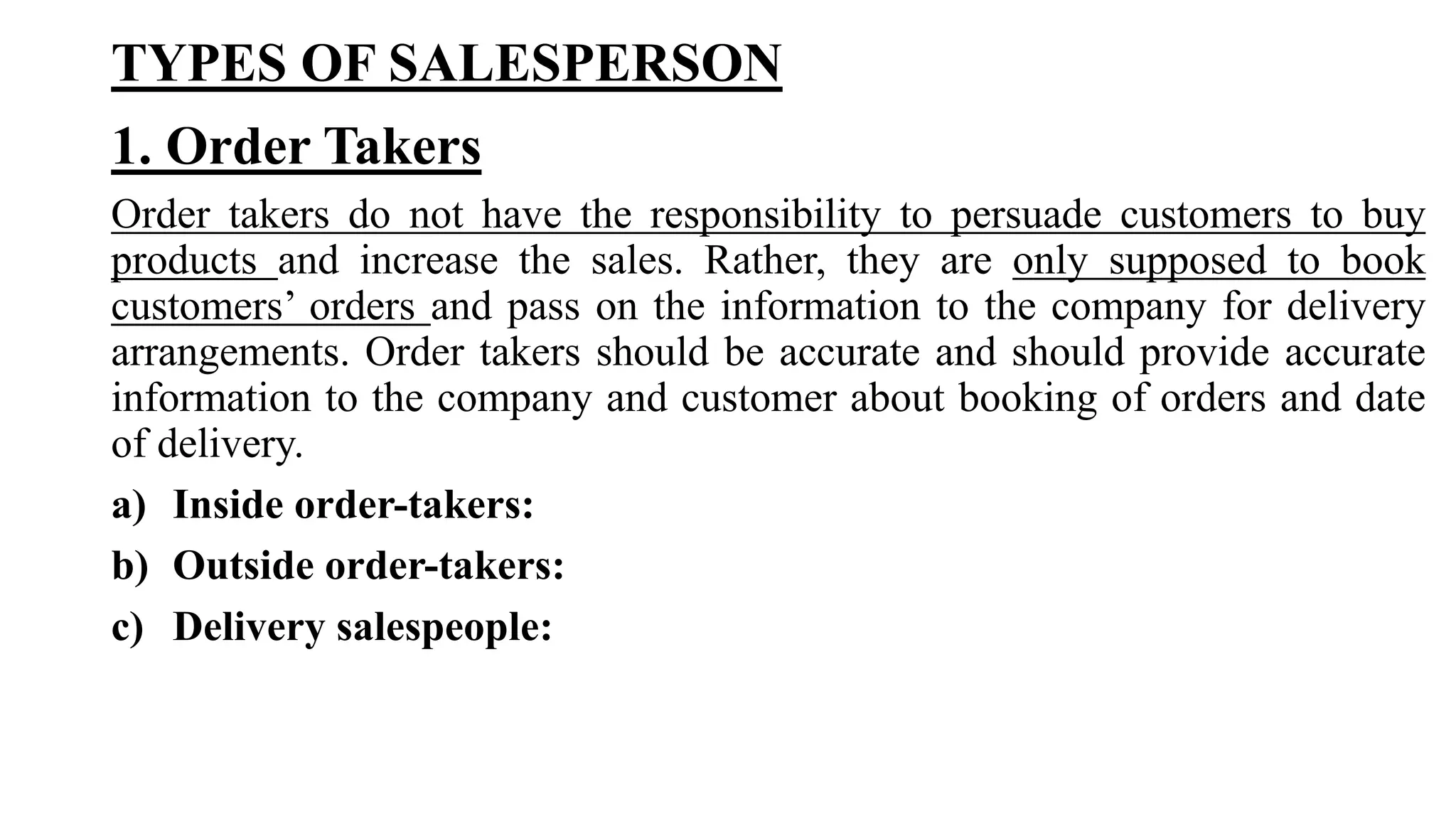 Types of salesperson | PPTX