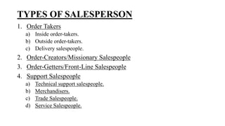 Types of salesperson | PPTX