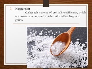 types of salt IN FOOD PROCESSING GRADE 122.ppt