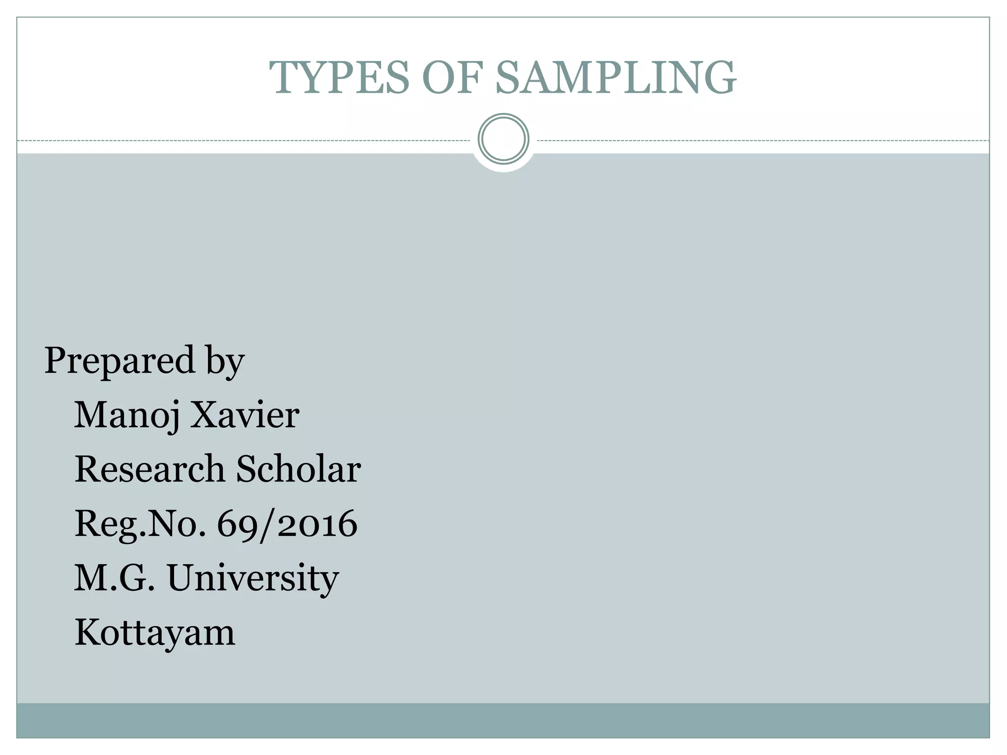 Types of sampling designs | PPTX