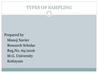 Types of sampling designs | PPTX | Science
