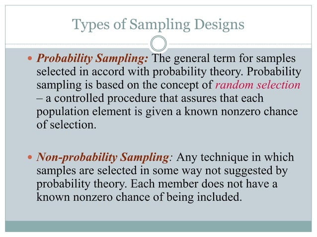 Types of sampling designs | PPTX | Science