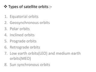 Types of satellite orbits 086 | PPTX