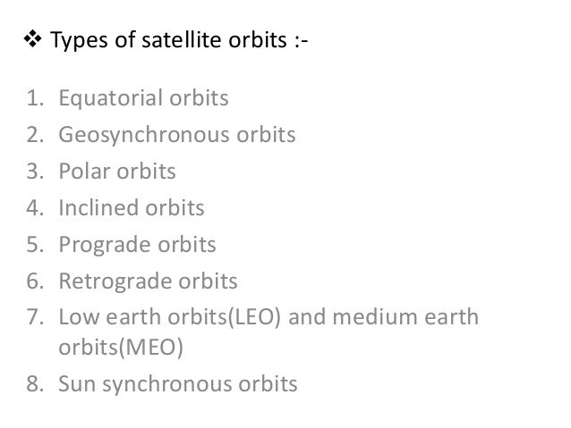 Types of satellite orbits 086