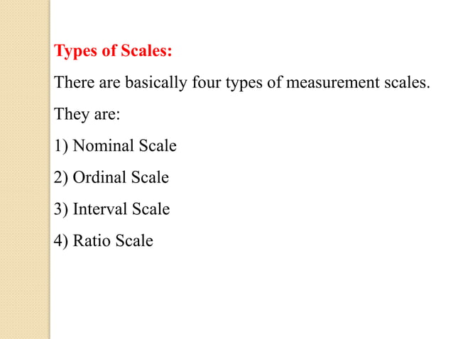 Types of Scales and Scaling Techniques | PPTX | Science