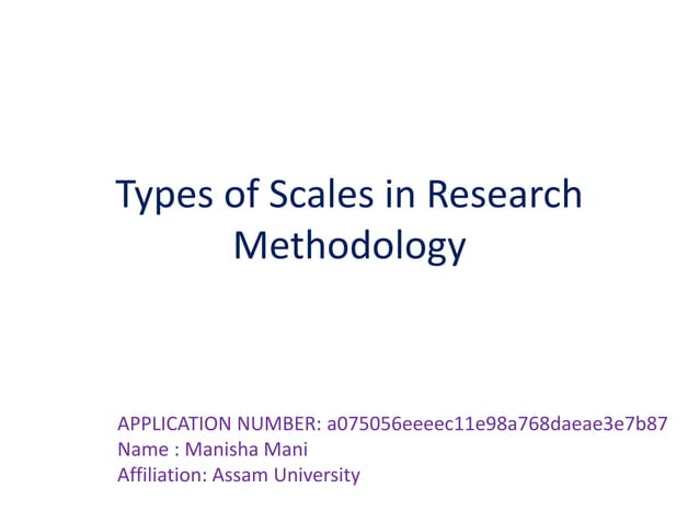 Types of measurement scales in research methodology | PPTX