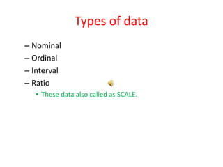 Types of measurement scales in research methodology | PPTX