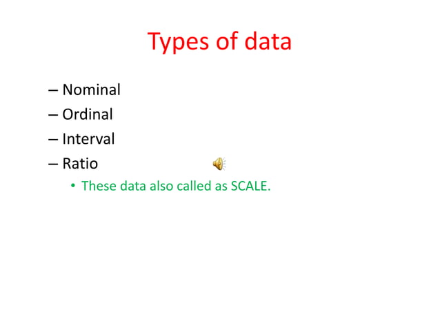 Types of measurement scales in research methodology | PPTX