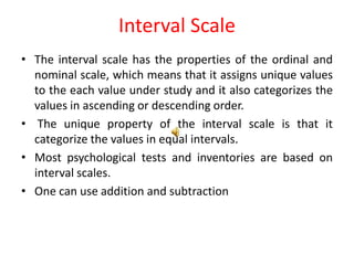 Types of measurement scales in research methodology | PPTX