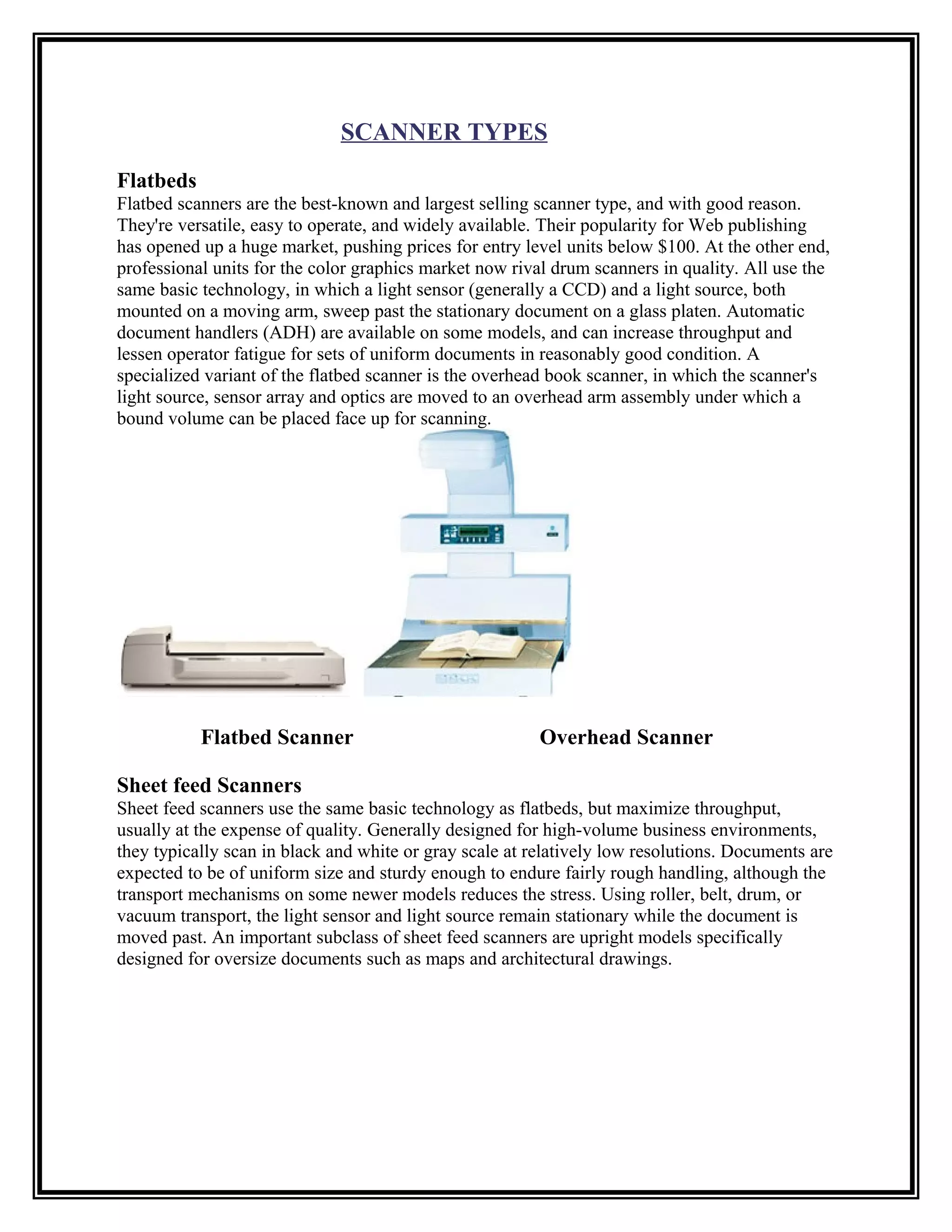 Types of scanner........ | DOC