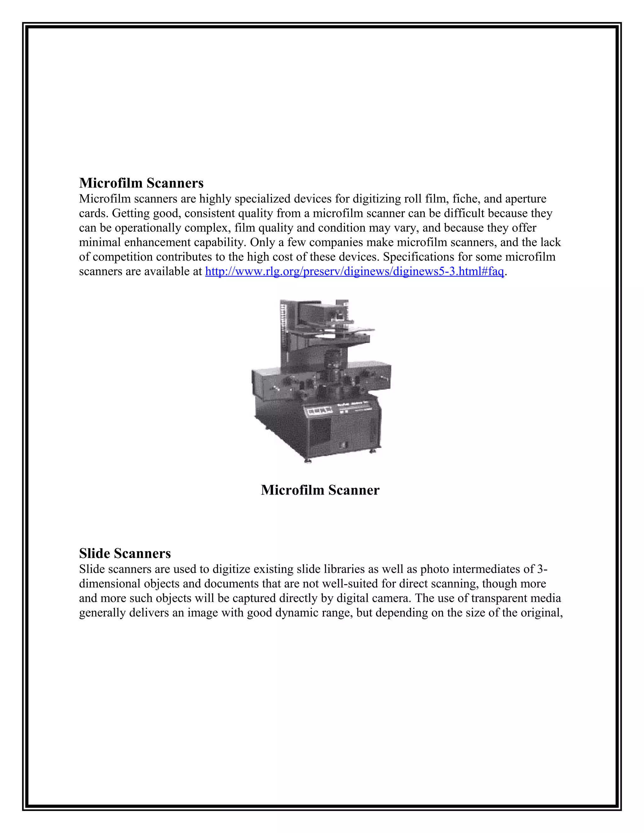 Types of scanner........ | DOC