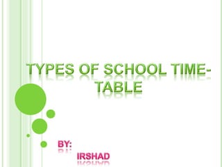 Types of school time table | PPTX