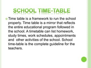 Types of school time table | PPTX