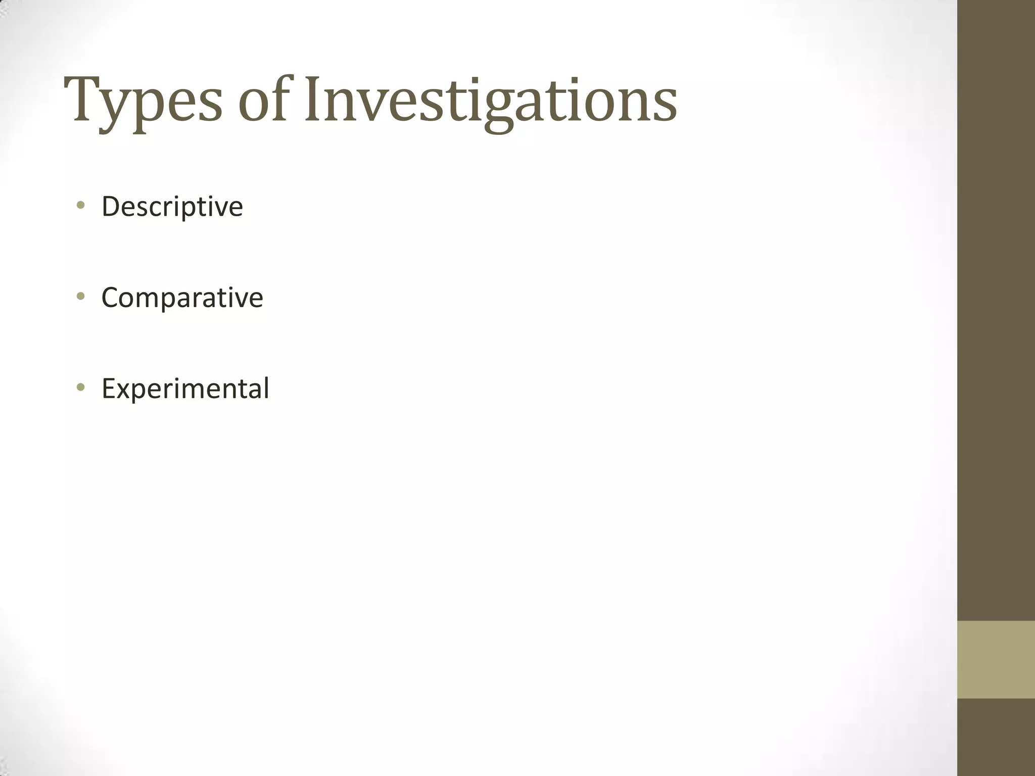 Types of science investigations | PPTX