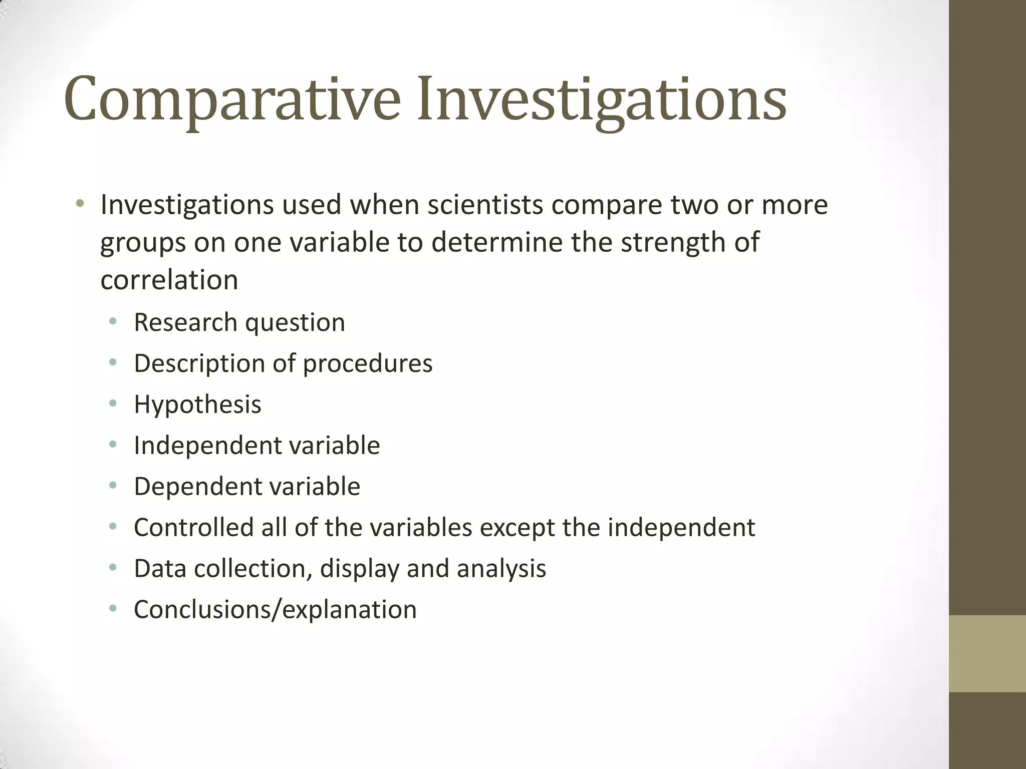 Types of science investigations | PPTX