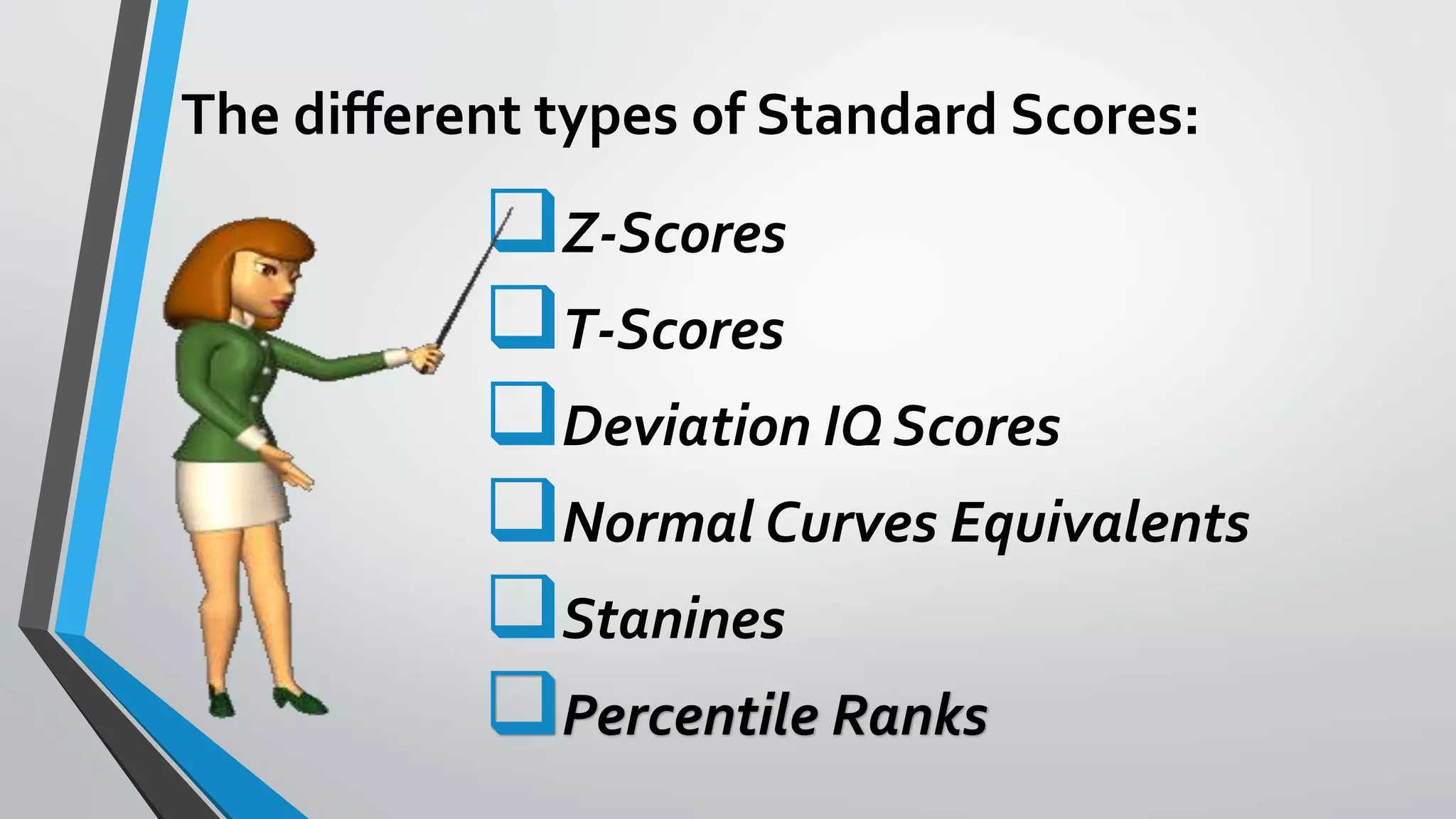 Types of Scores & Types of Standard Scores | PPTX