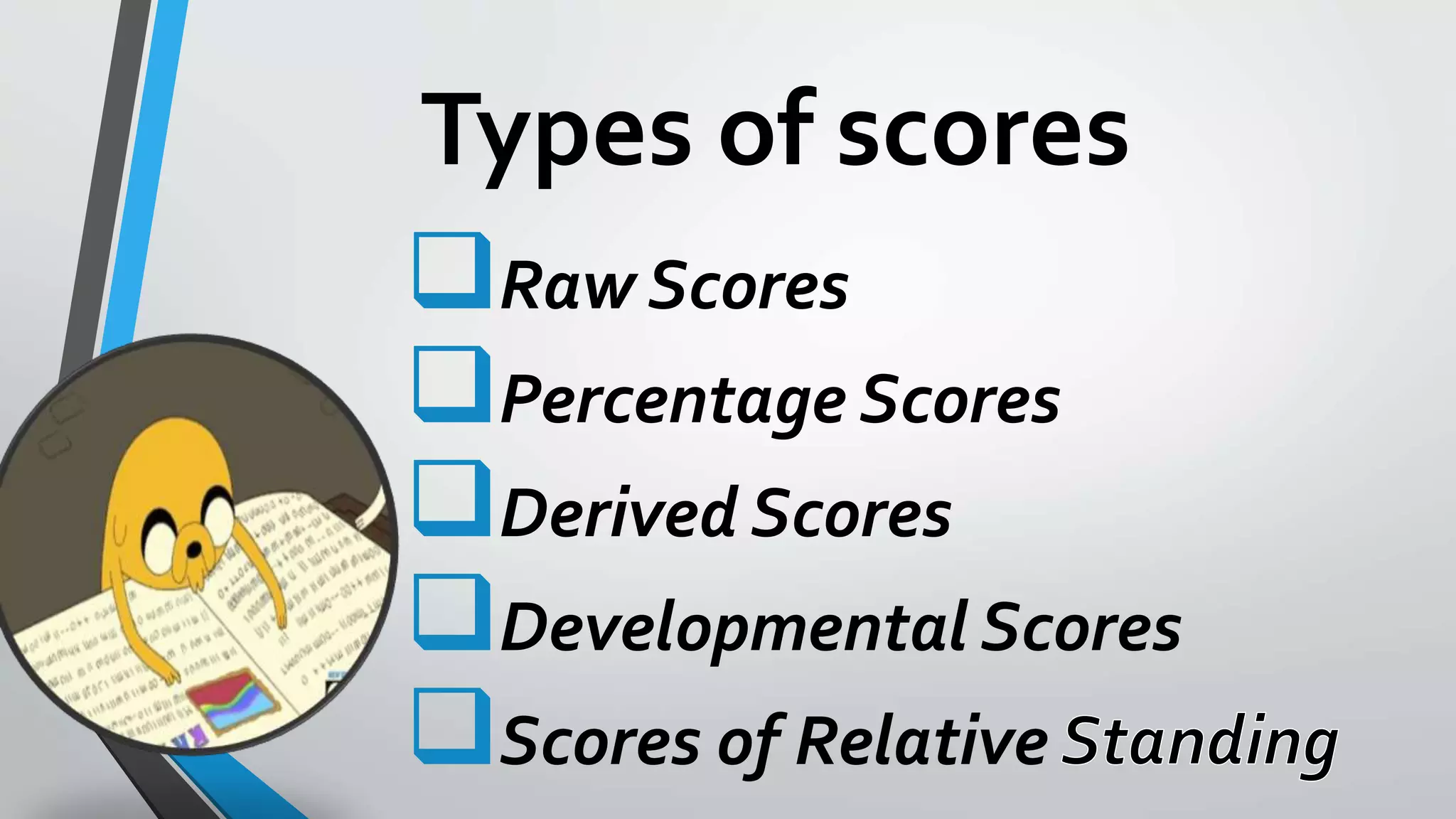 Types of Scores & Types of Standard Scores | PPTX
