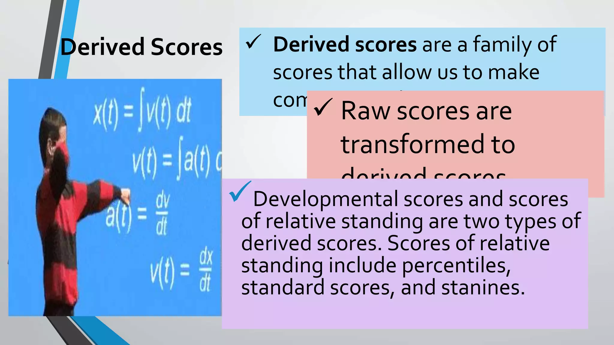 Types of Scores & Types of Standard Scores | PPTX