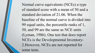 Types of Scores & Types of Standard Scores | PPTX