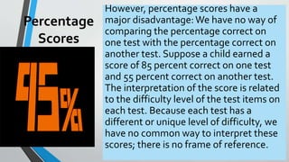 Types of Scores & Types of Standard Scores | PPTX