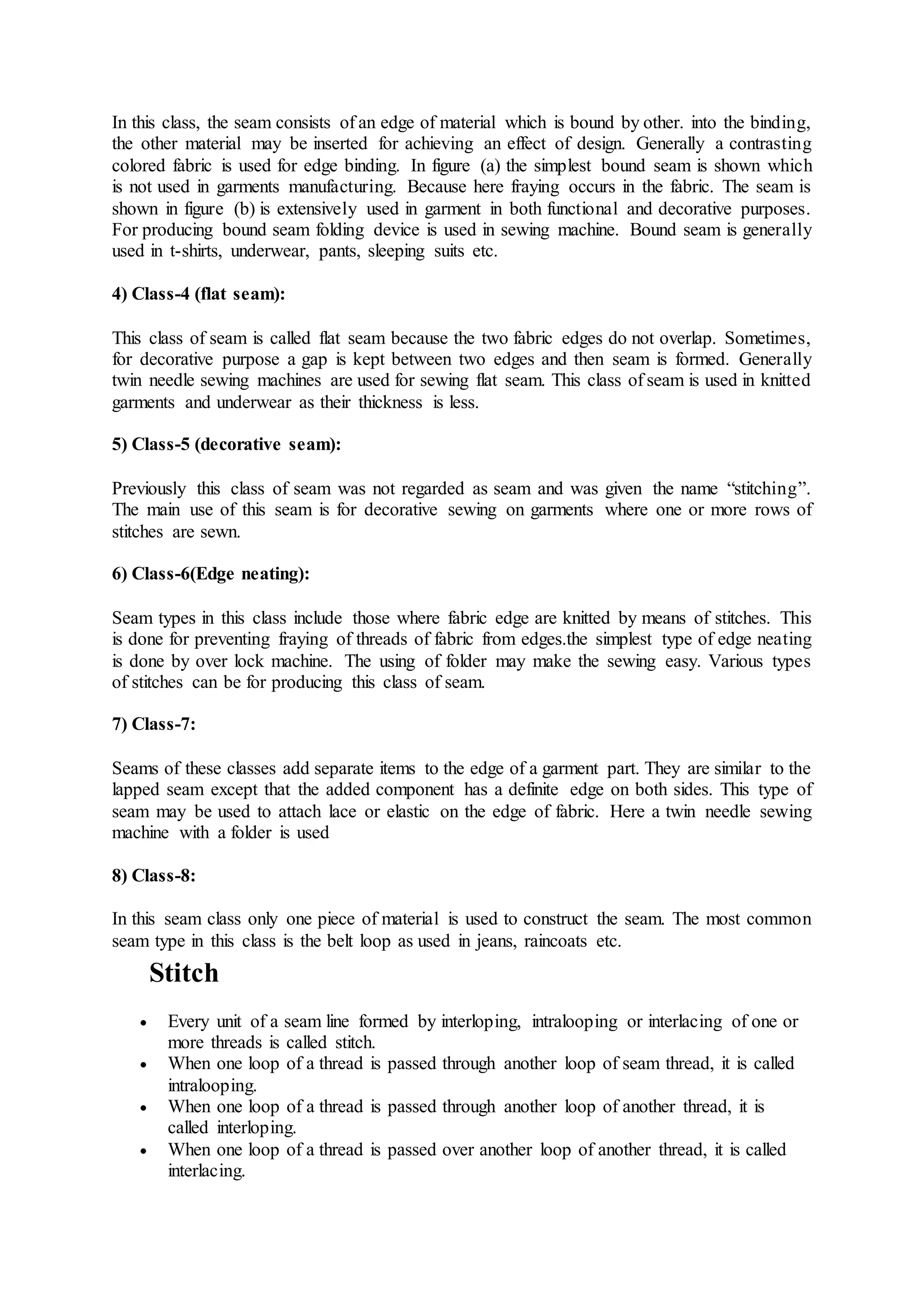 Types of seam | DOCX