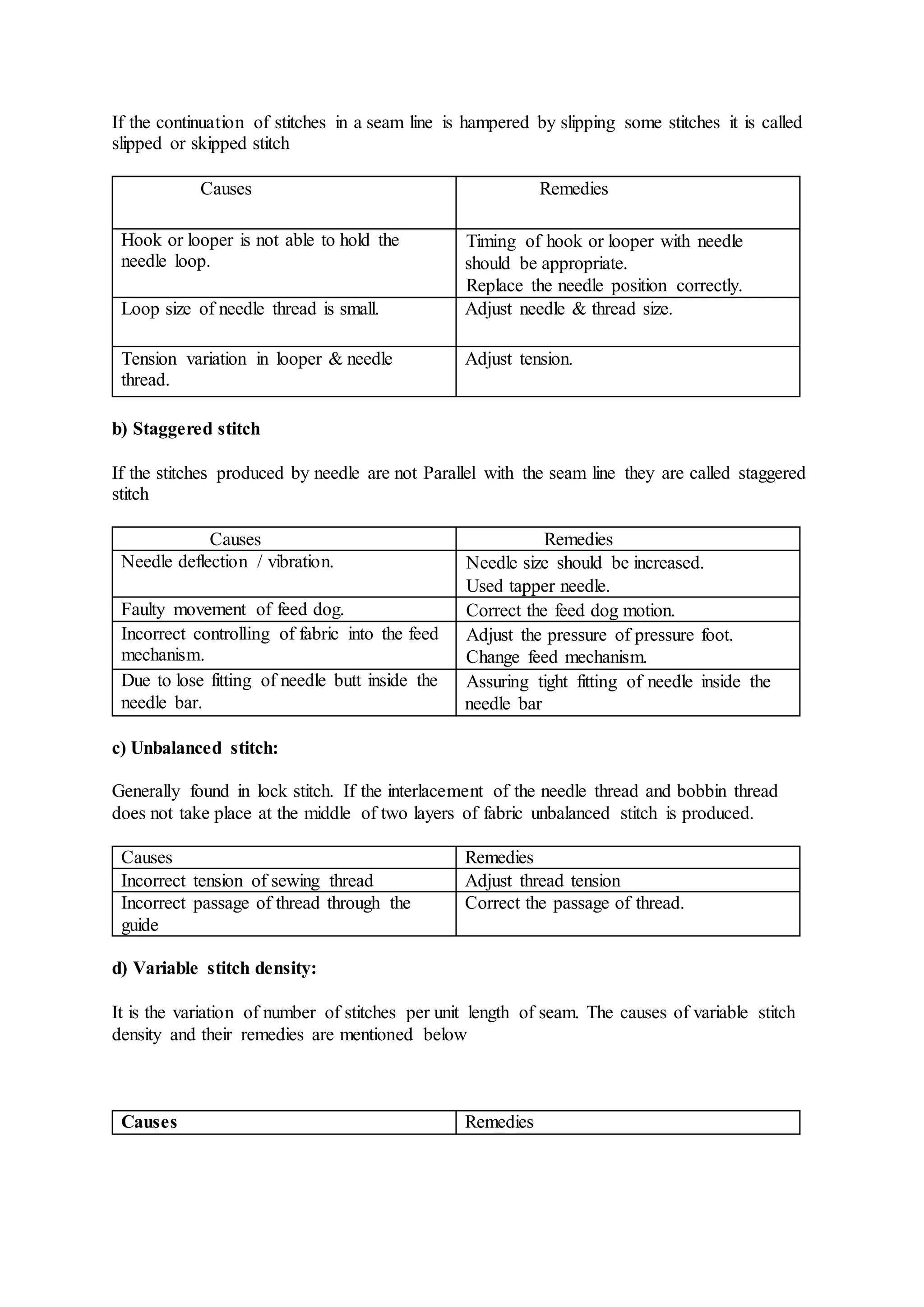 Types of seam | DOCX