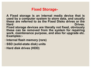 Types of secondary storage devices ppt | PPTX