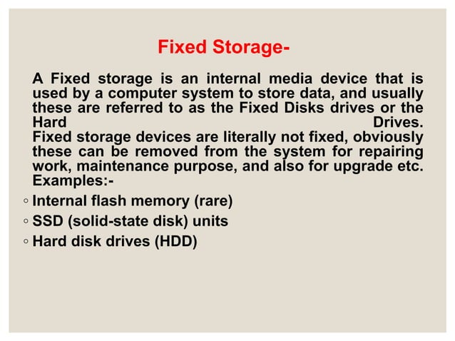 Types of secondary storage devices ppt | PPTX