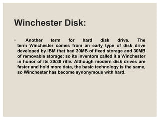 Types of secondary storage devices ppt | PPTX