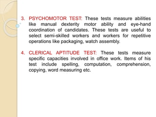 Types of Selection Tests | PPTX