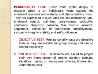 Types of Selection Tests | PPTX