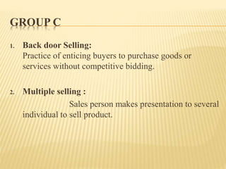 classification of selling | PPTX