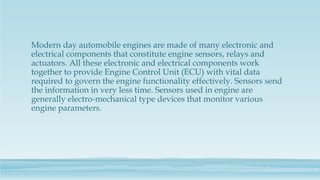 Types of Sensors Used in Automobile Engine | PPTX
