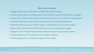 Types of Sensors Used in Automobile Engine | PPTX