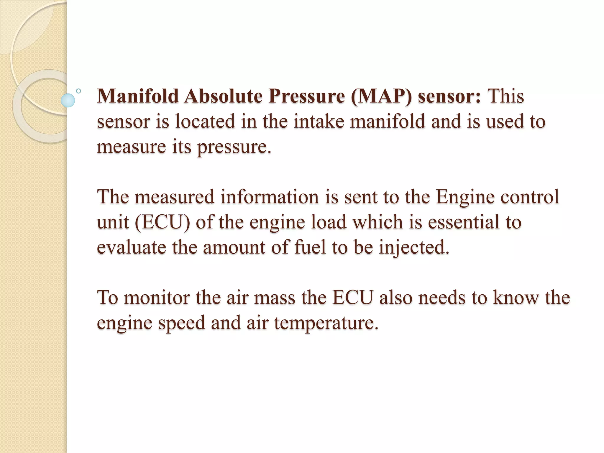 Types of Sensors Used in Multi-Point Fuel Injection System | PPTX