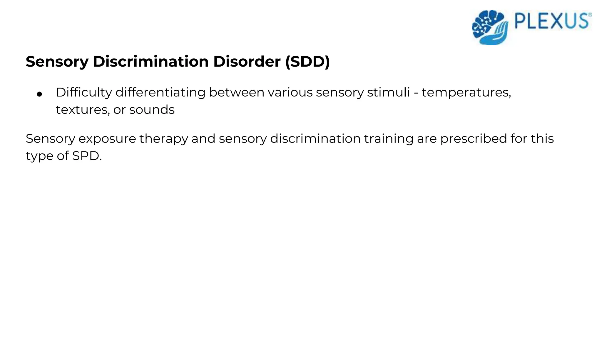 Types of Sensory Processsing Disorders | Plexus | PPT