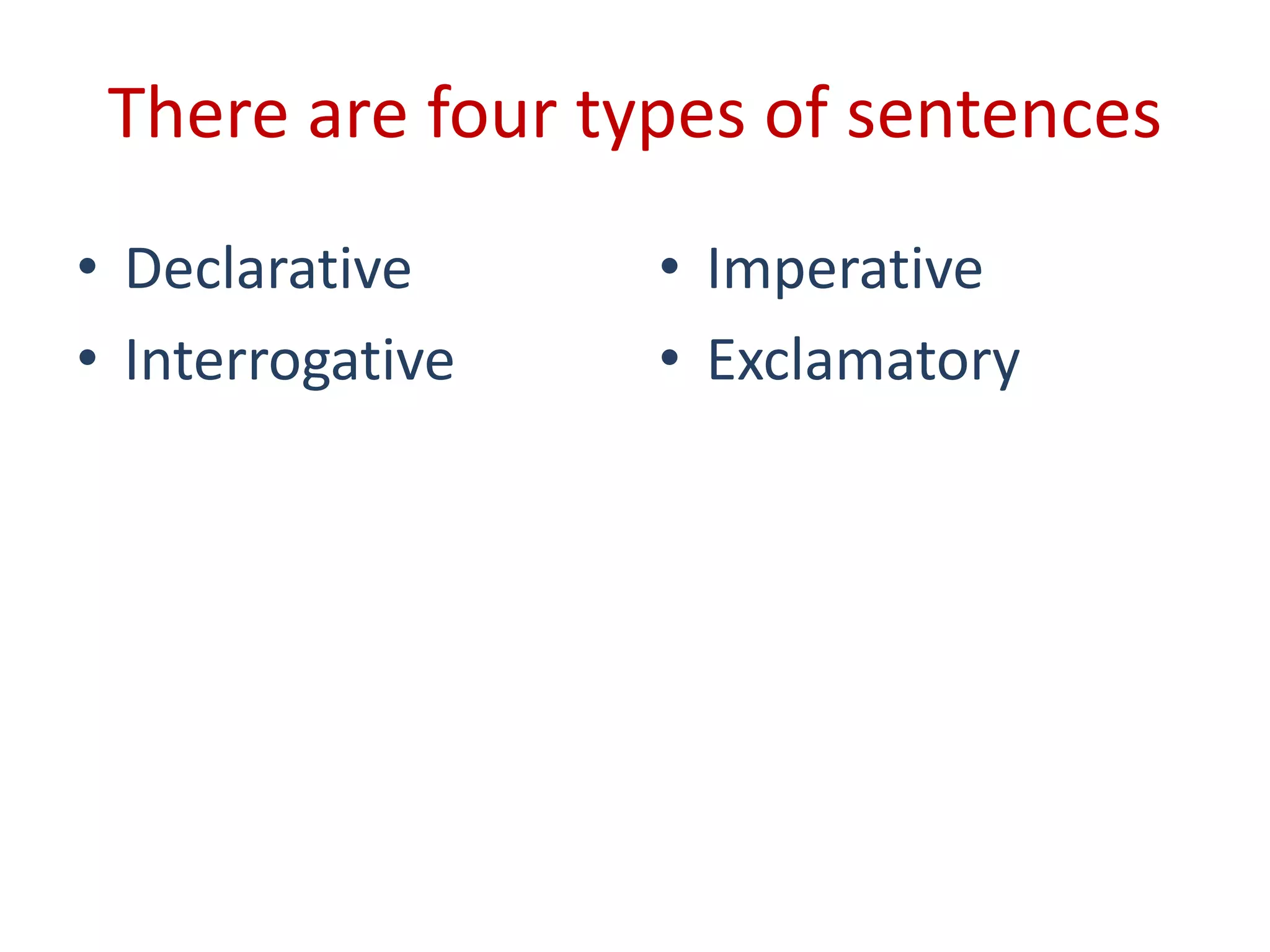 Types of sentances and their structures | PPTX