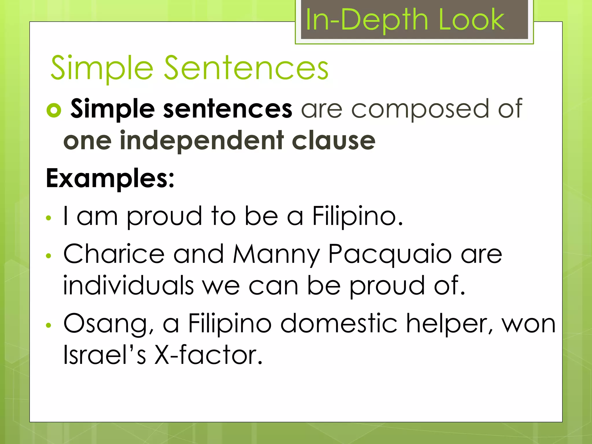 Types of sentence according to structure | PPSX