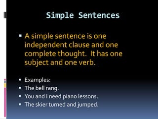 Sentences According to Structure | PPTX