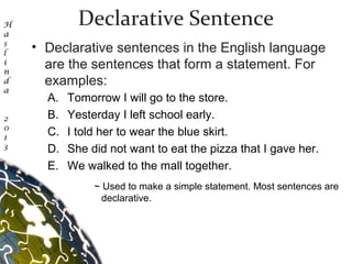 Types of sentences | PPT