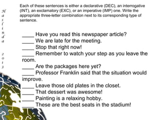 Types of sentences | PPT