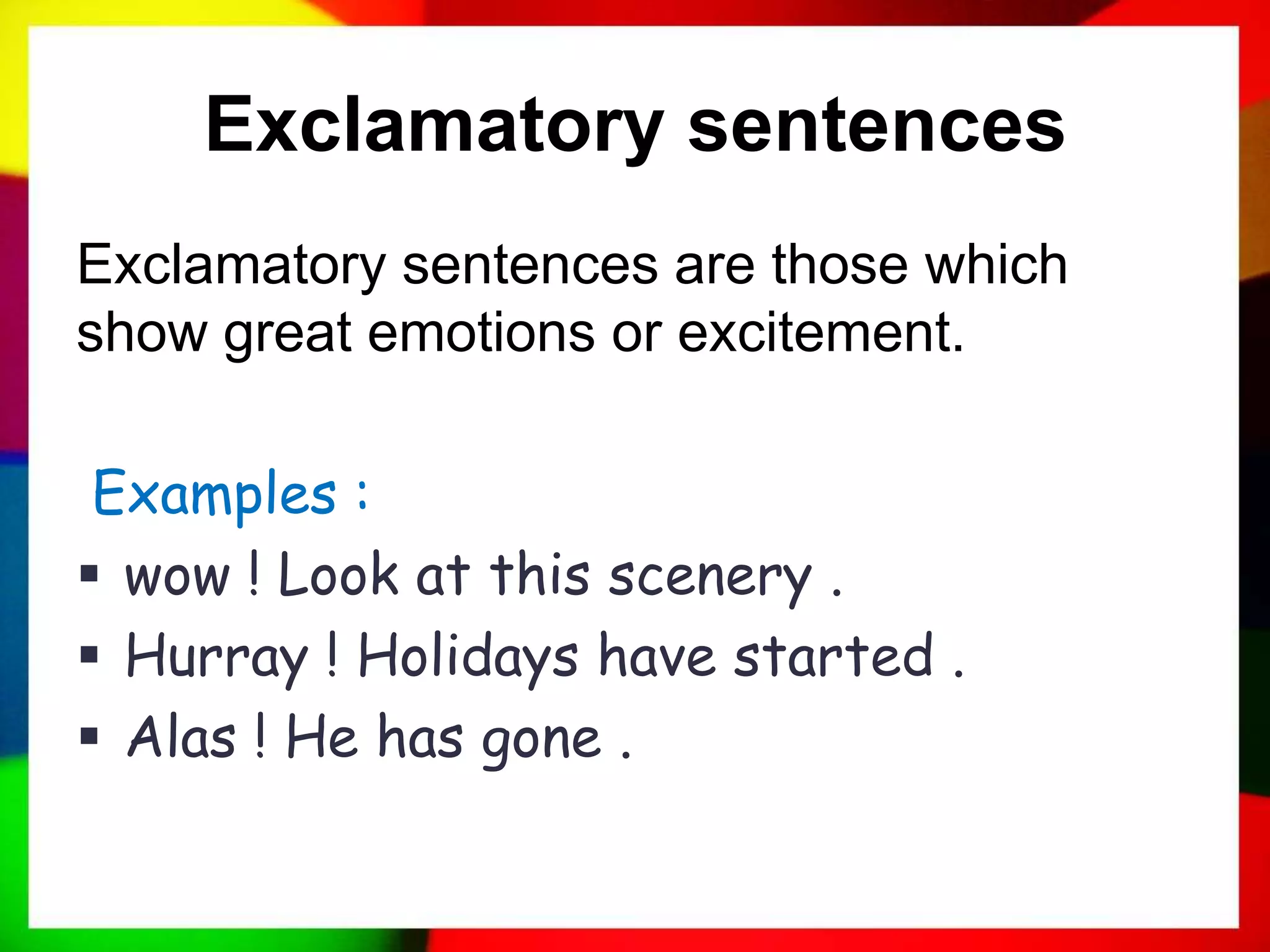 Types of sentences | PPTX