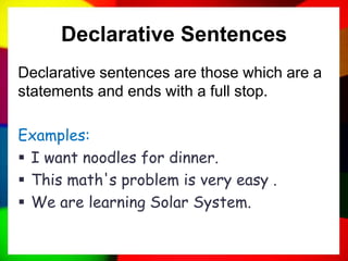 Types of sentences | PPTX