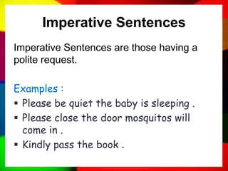 Types of sentences | PPTX