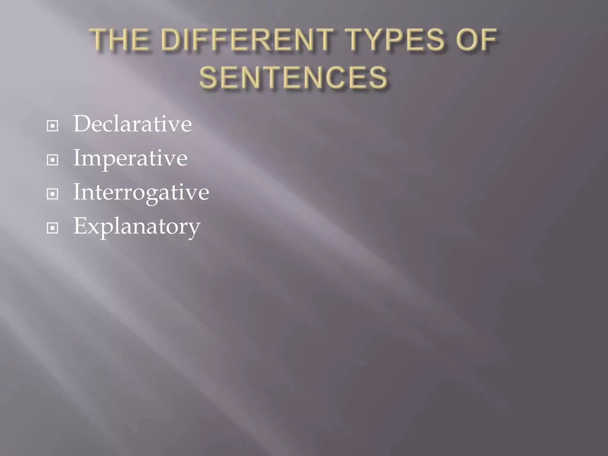 Types of sentences | PPT
