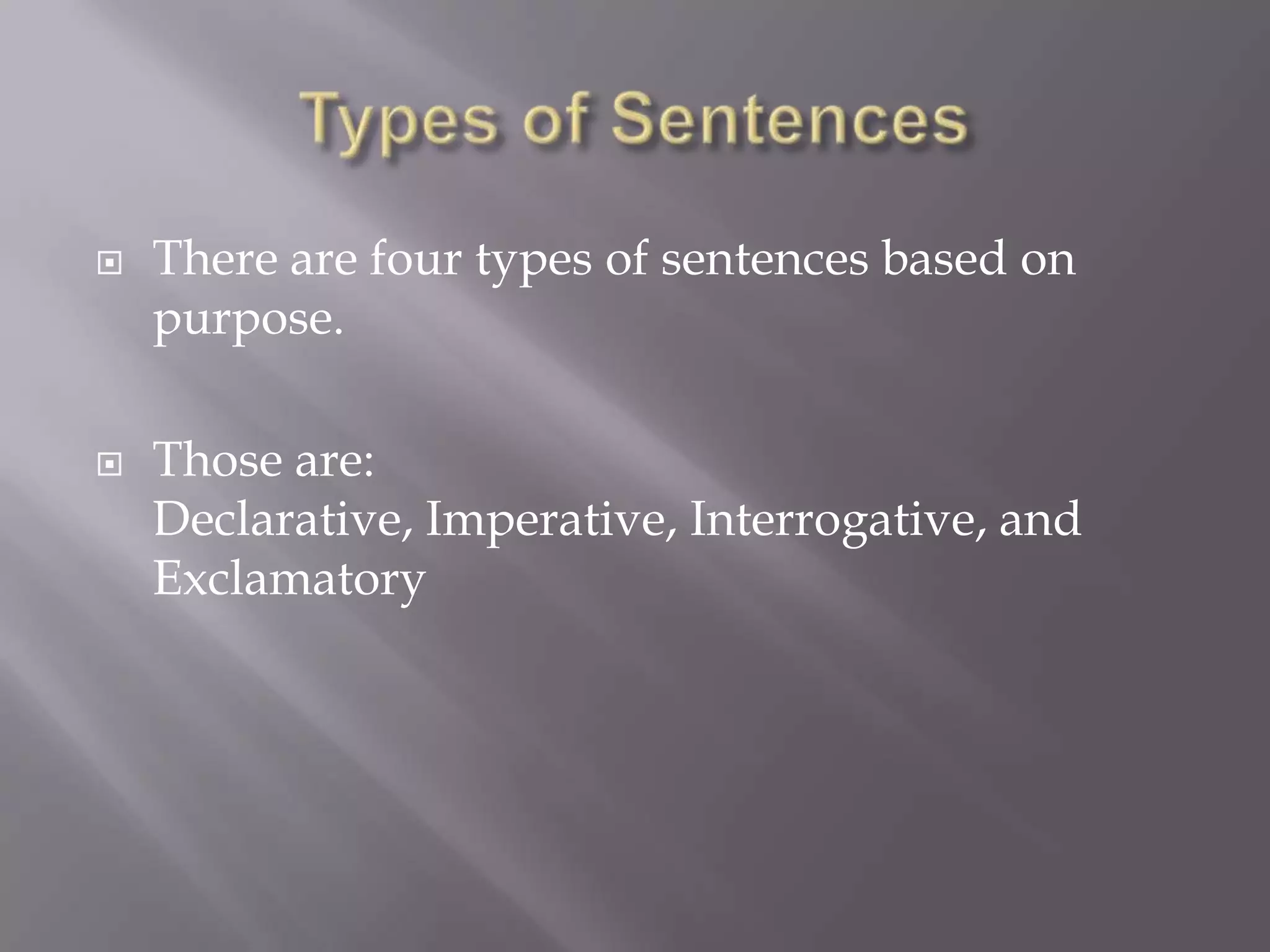 Types of sentences | PPT