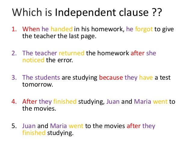 Simple Sentence With Independent Clause Examples